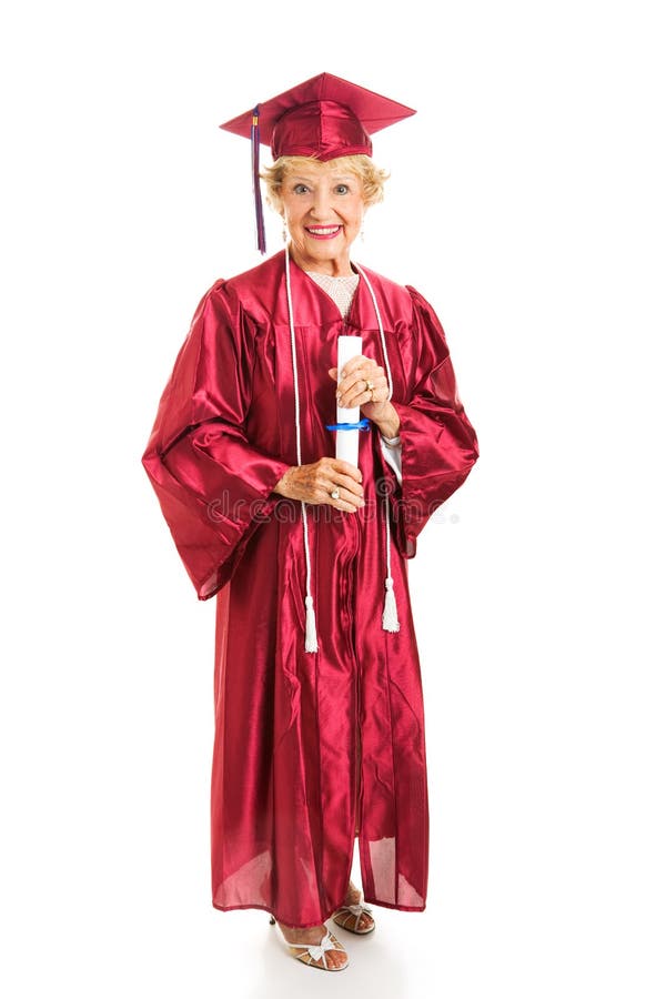Senior Lady Graduates with Honors Stock Image - Image of isolated ...
