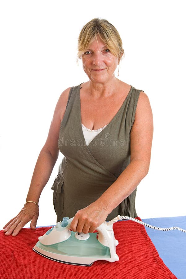 Senior Lady Ironing stock image. Image of chores, girl - 6245905