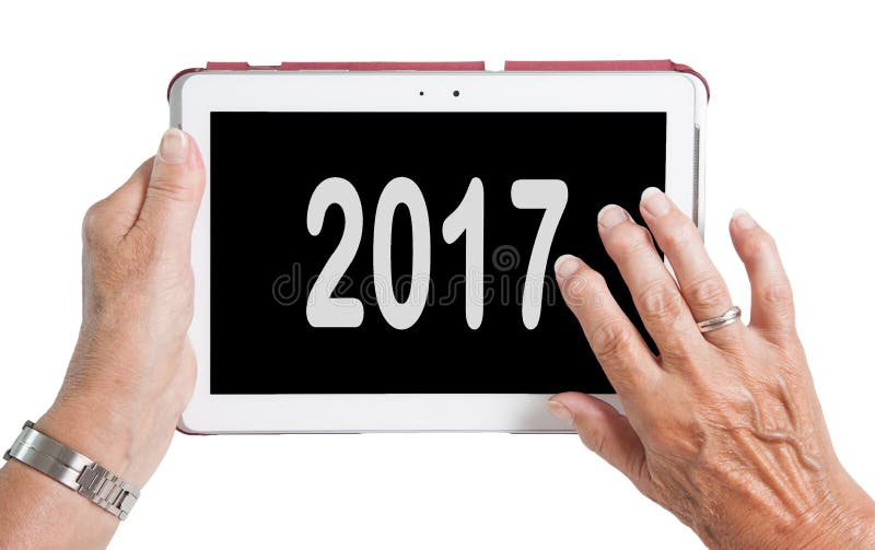 Senior Lady Relaxing and Her Tablet - 2017 Stock Image - Image of ...