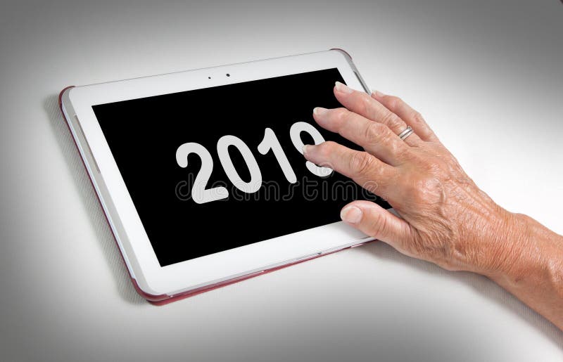 Senior Lady Relaxing and Her Tablet - 2019 Stock Image - Image of ...