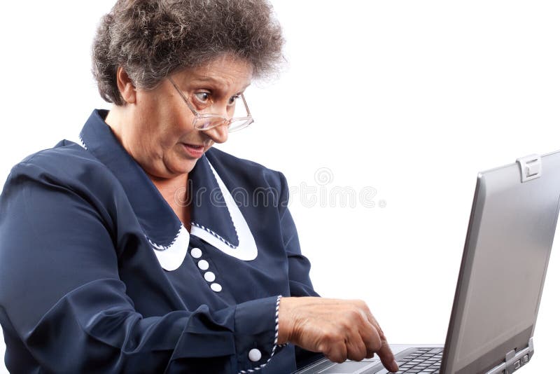 Senior woman computer stock photo. Image of people, intelligent - 8611764