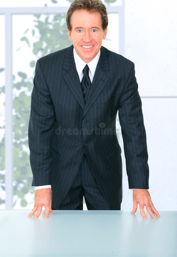 Senior Leader Business Standing by Meeting Table Stock Image - Image of ...