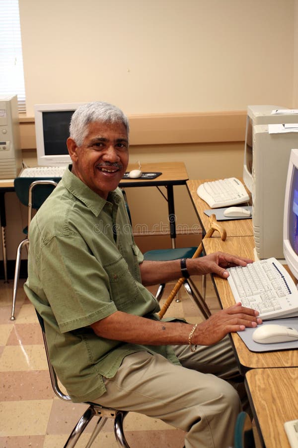 Senior Learning Computer stock image. Image of office, career - 976009