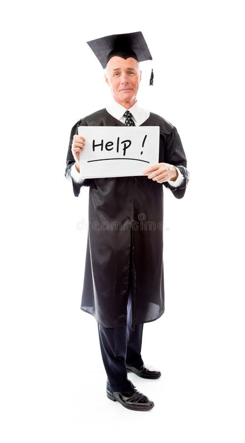 Senior Male Graduate Holding a Message Board with the Text Words Stock ...