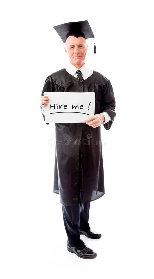 Senior Male Graduate Holding a Message Board with the Text Words Stock ...