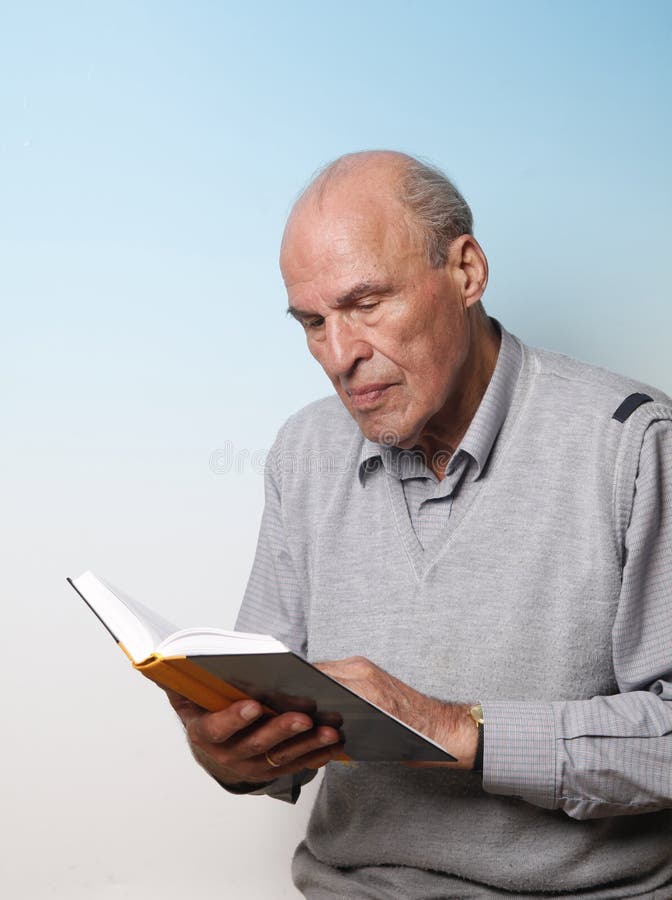 Senior male reading book stock image. Image of friendship - 11104167