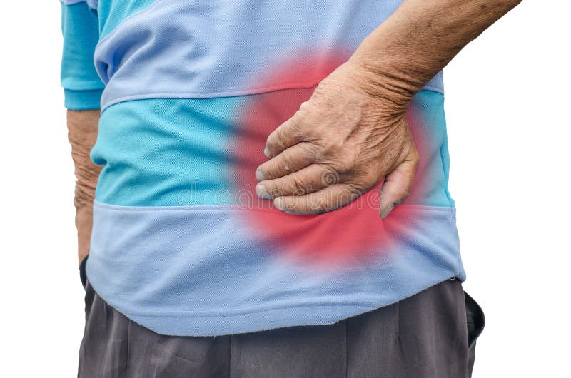 Senior man with back pain. stock photo. Image of human - 79661258