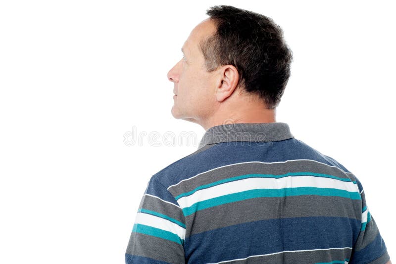 Rear View Of A Senior Man Thinking Stock Image - Image of senior, older ...