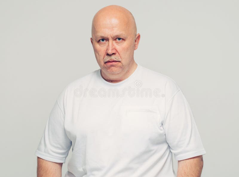 Senior Man in Bad Mood Portrait Stock Photo - Image of cheerful, aged ...