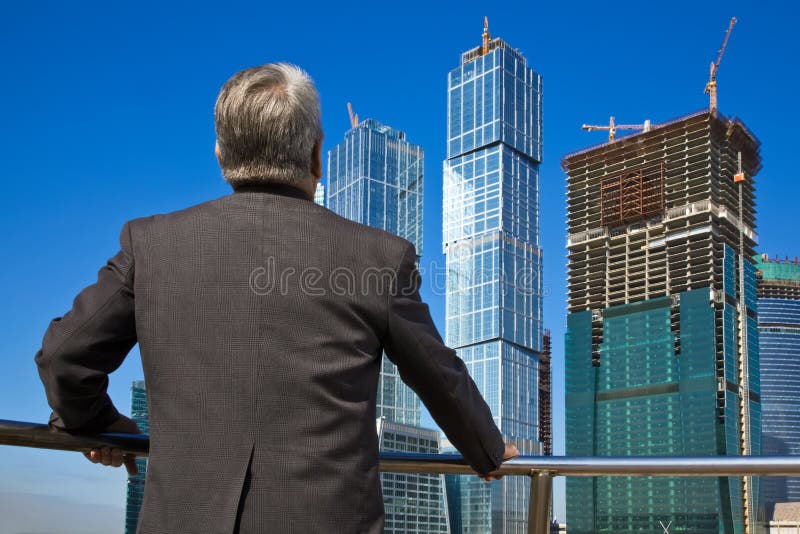 Senior man at the building stock image. Image of manager - 11413829