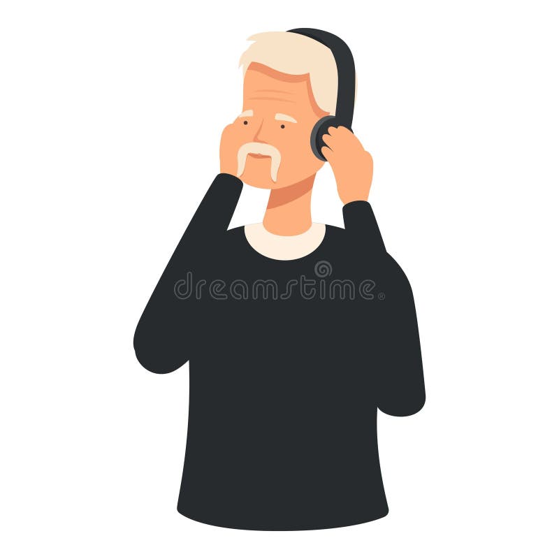 Senior Man with Concerned Expression Talking on Phone Stock Vector ...