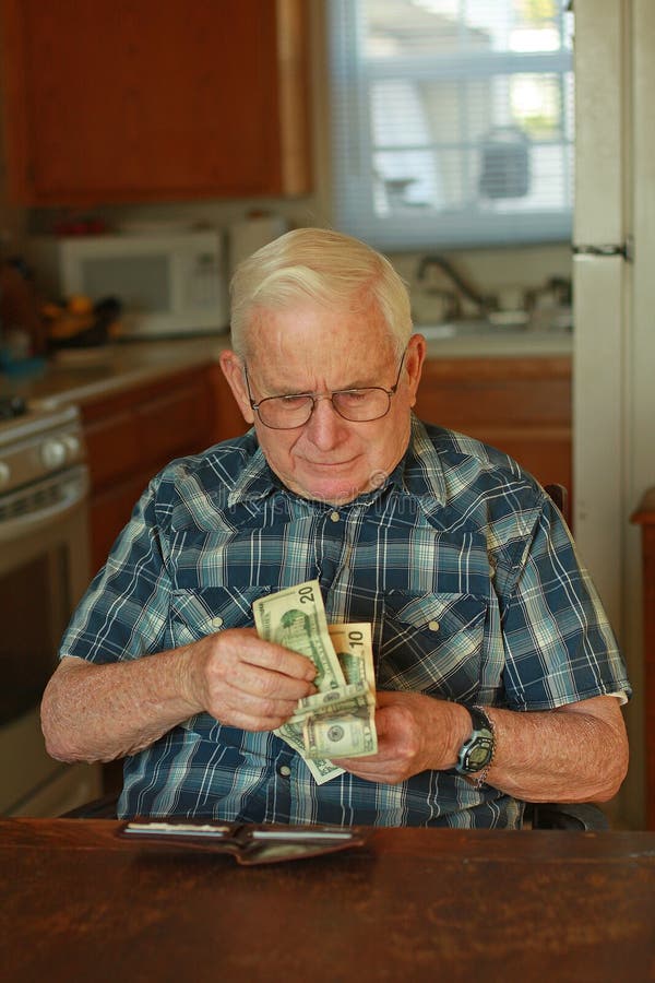 Senior man counting money stock image. Image of financial - 12181869