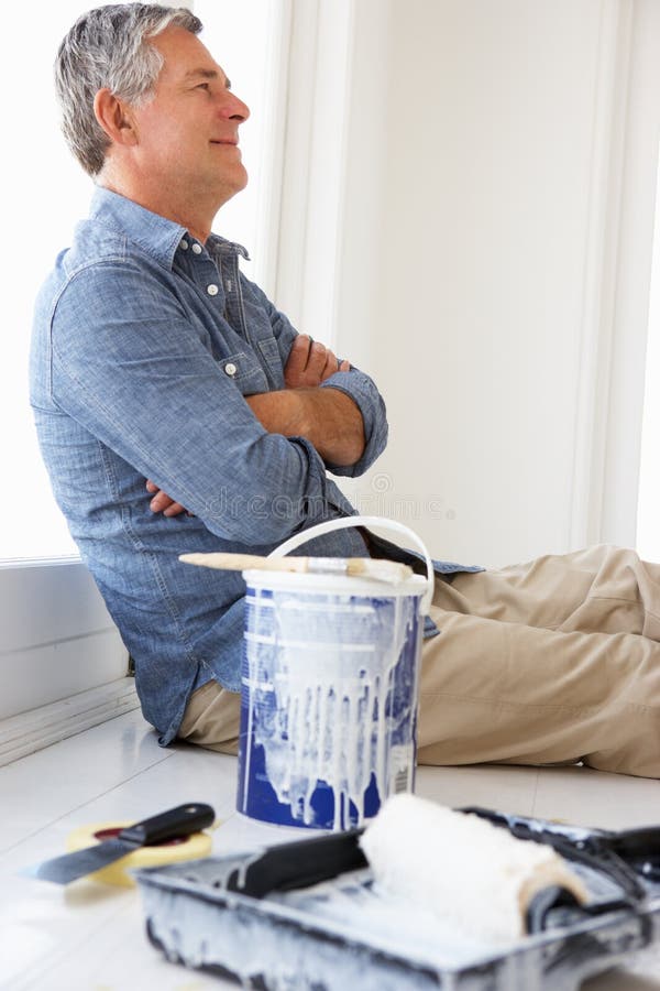 Decorating and House Renovation Tools and Accessories on Wooden Table ...