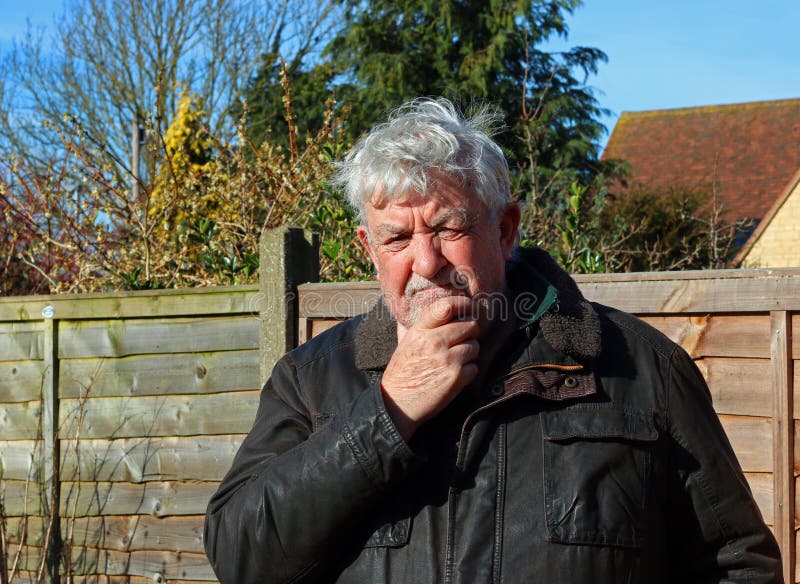 Senior Man Difficulty Making a Decision. Stock Photo - Image of ...