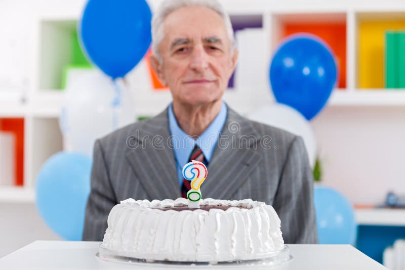 Senior Man Does Not Know How Old Stock Image - Image of celebrate ...
