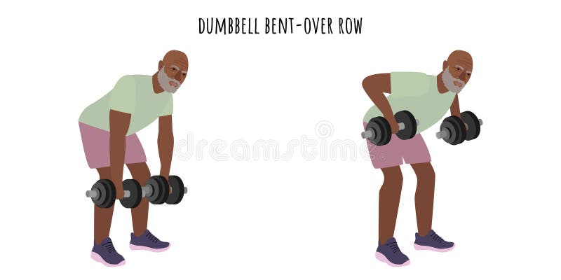 Bent Over Row Dumbbell Stock Illustrations – 46 Bent Over Row Dumbbell ...