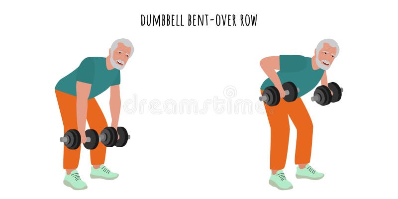 Bent Over Row Dumbbell Stock Illustrations – 46 Bent Over Row Dumbbell ...