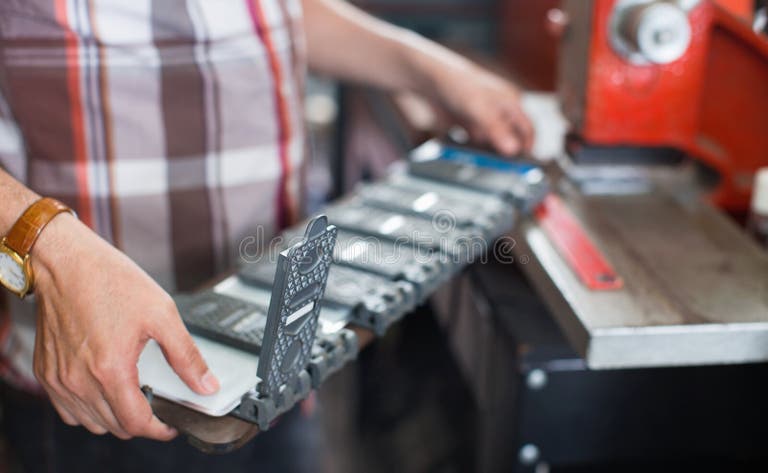 Senior Man Doing Vehicle Numbers on Machine Stock Image - Image of male ...