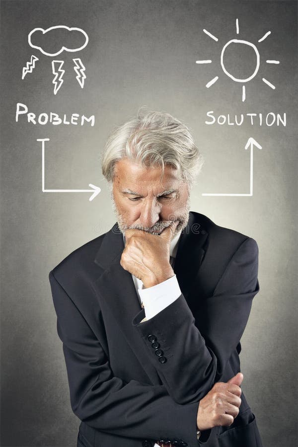 Senior Man Finding a Solution Stock Image - Image of elegance, handsome ...