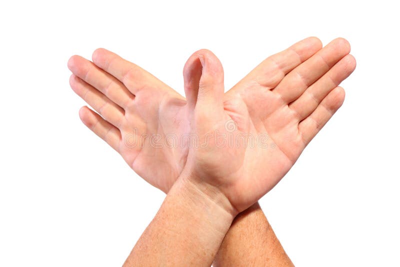 Senior Man Hands Show Bat Gesture Stock Image - Image of people, finger ...