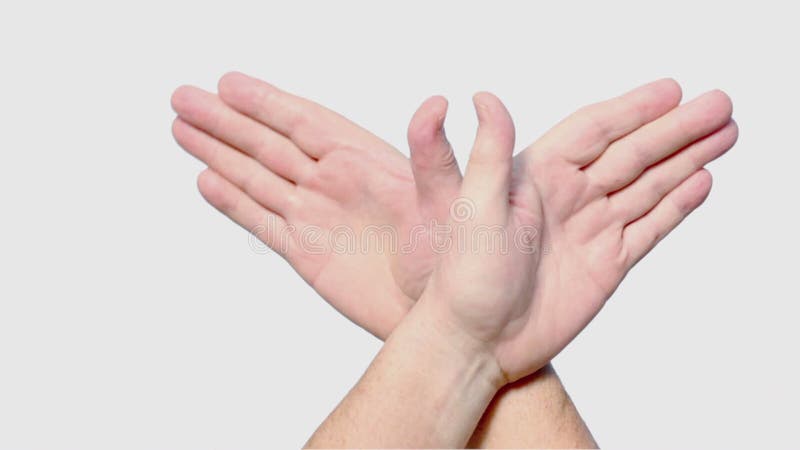 Senior Man Hands Show Bat Gesture, Isolated on Stock Footage - Video of ...