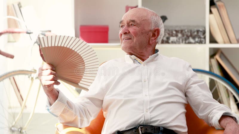 Senior man in heat wave stock footage. Video of citizen - 315833612