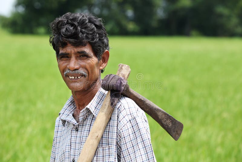 Senior Man Holding Grub Hoe Stock Photo - Image of labor, india: 80076042