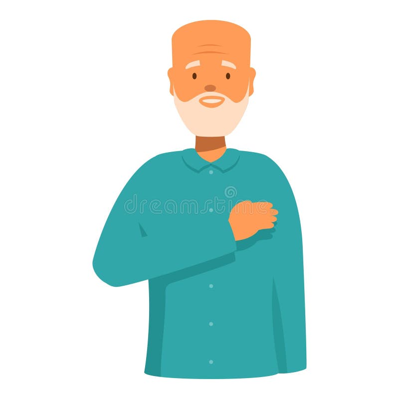 Senior Man Holding Hand on Chest Making Promise Gesture Stock ...