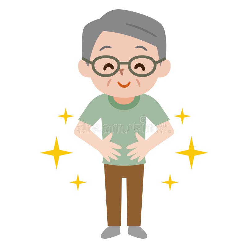 Senior Man with Improved Constipation Stock Vector - Illustration of ...