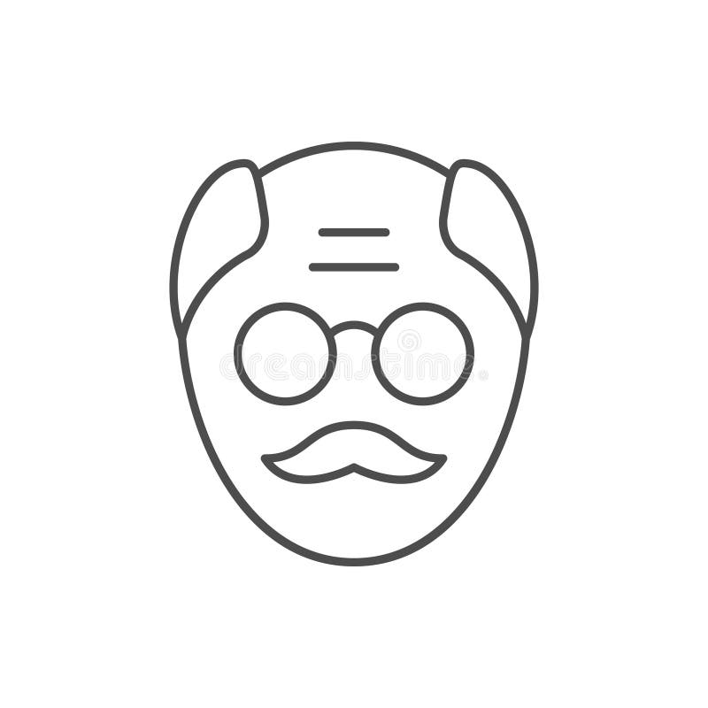 Senior Man Line Outline Icon Stock Illustration - Illustration of ...