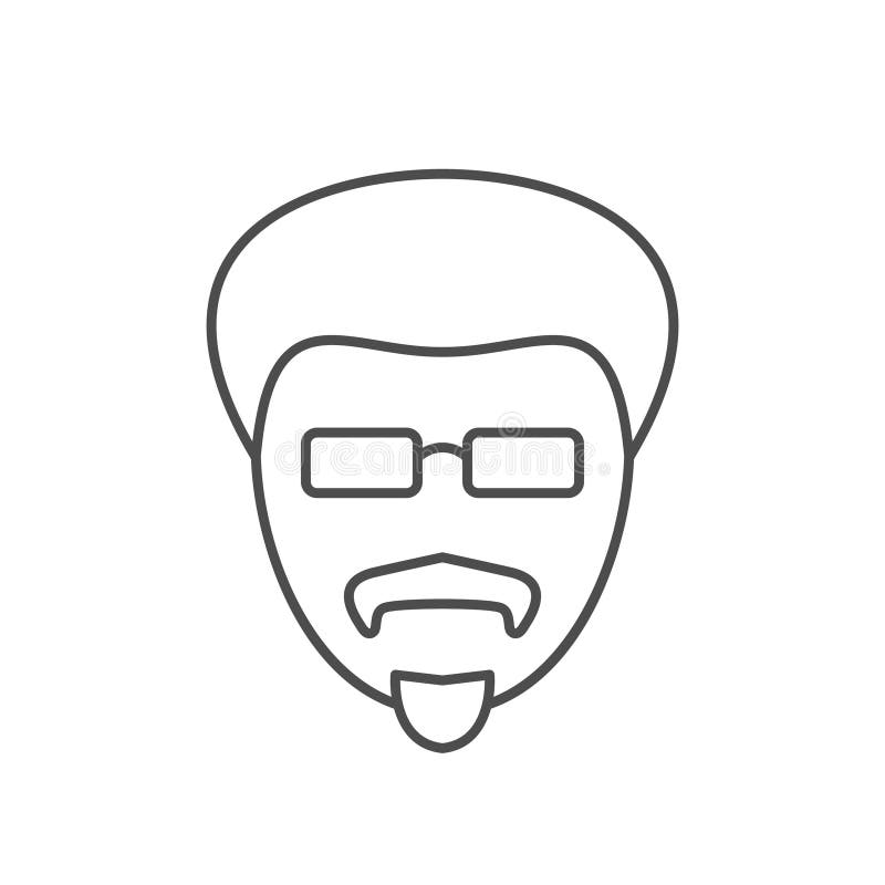 Senior Man Line Outline Icon Stock Illustration - Illustration of ...