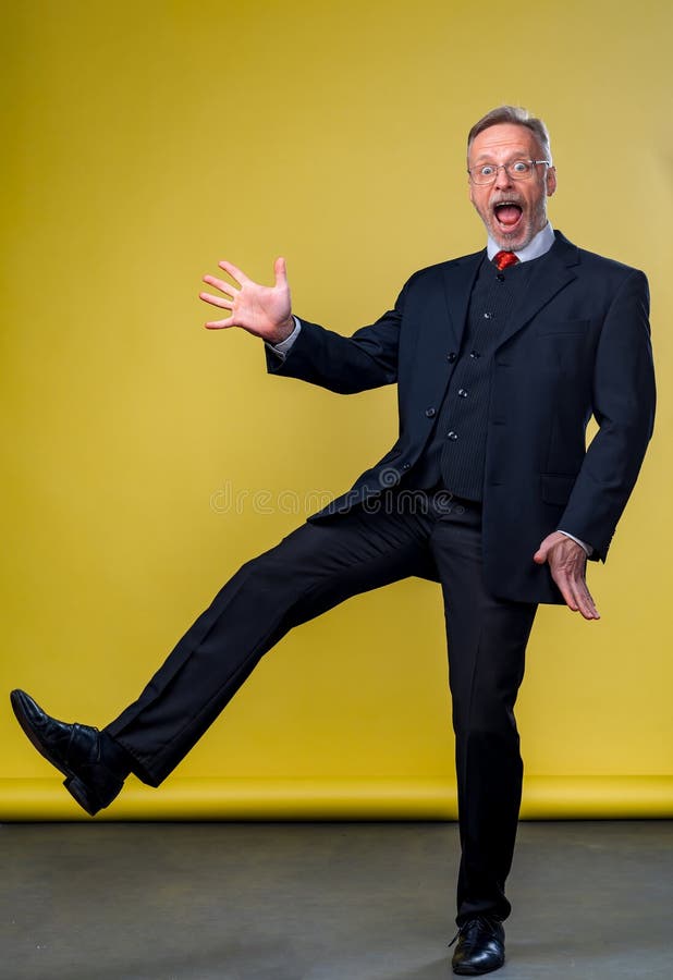 Senior Man Looking at Camera while Making Silly Face. Funny Pose Stock ...