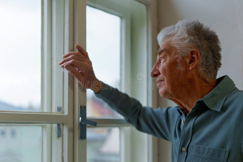 303 Senior Man Looking Out Window Home Stock Photos - Free & Royalty ...