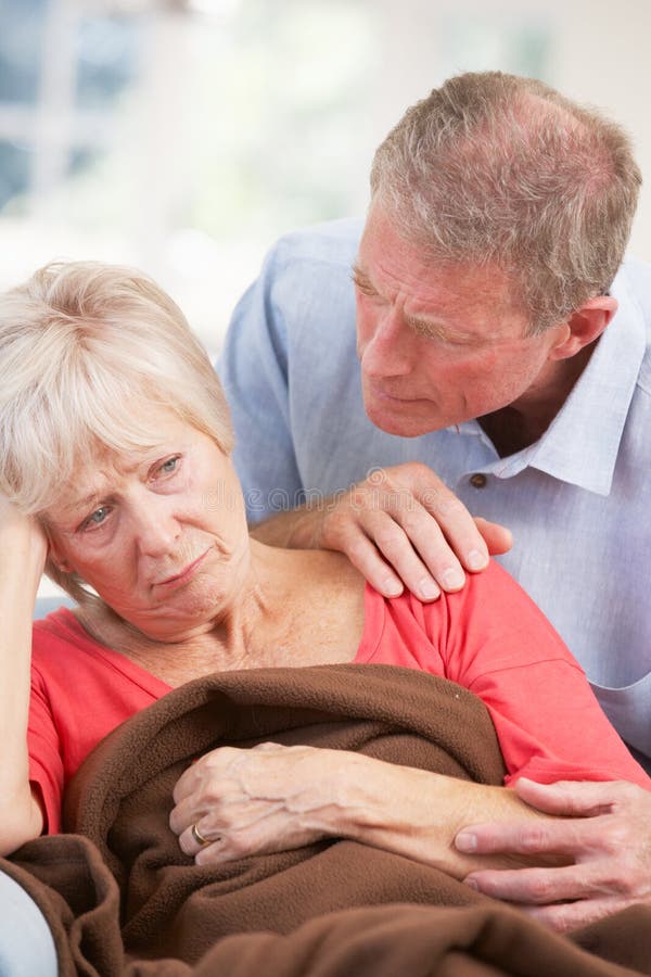 Senior Man Looking after Sick Wife Stock Image - Image of years ...