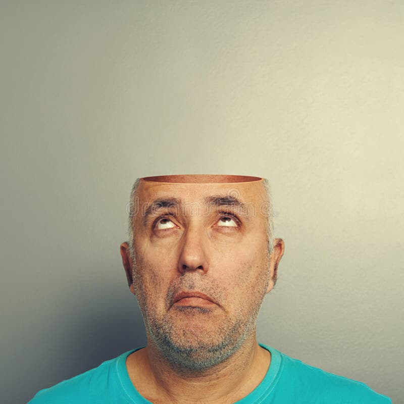 Open Mind. Woman with Big Hole in the Head Stock Photo - Image of ...