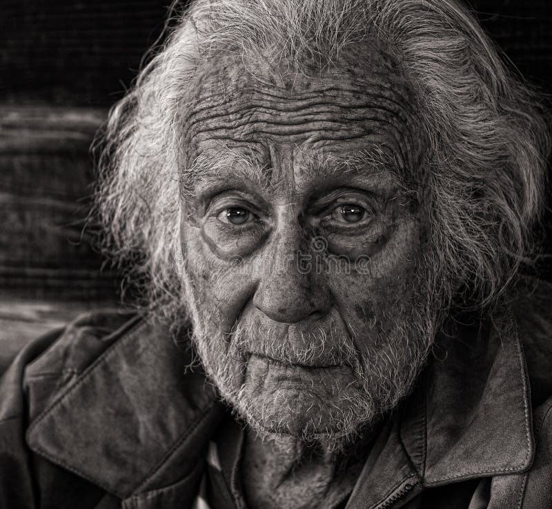 Old Senior Man with Wrinkled Face Stock Photo - Image of pensioner ...