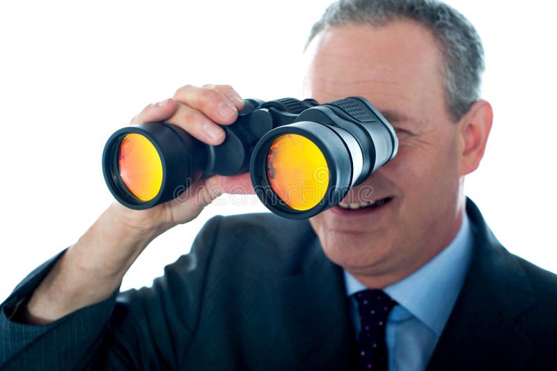 Corporate Guy Observing Something Closely Stock Image - Image of ...