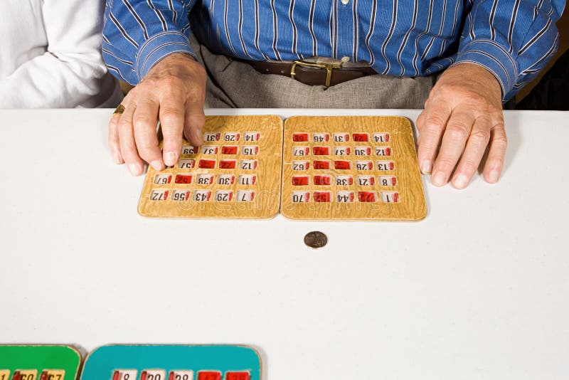 Senior man playing bingo stock image. Image of grandmother - 62809293