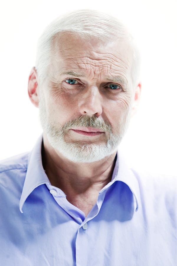 Senior Man Portrait Frown Pensive Stock Photo - Image of annoyed ...