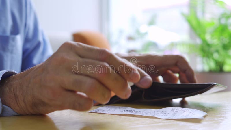 Senior Man S Hands Holding Order Receipt and Wallet Stock Footage ...