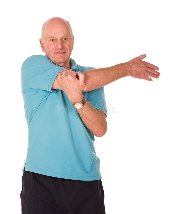 Senior man stretching stock image. Image of slim, sporty - 12033929
