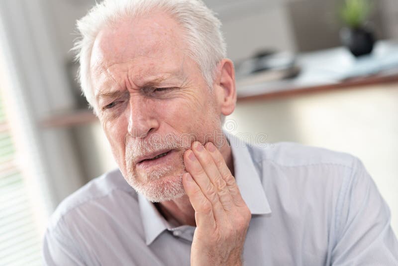 Senior Man Suffering from Toothache Stock Photo - Image of suffering ...