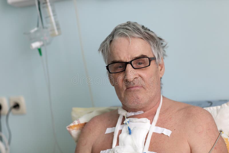 Senior man after surgery stock image. Image of operation - 29714257