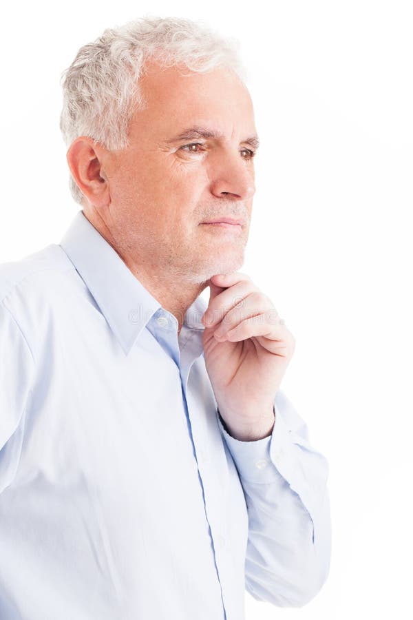 Senior Man Thinking stock image. Image of people, pensive - 30914451
