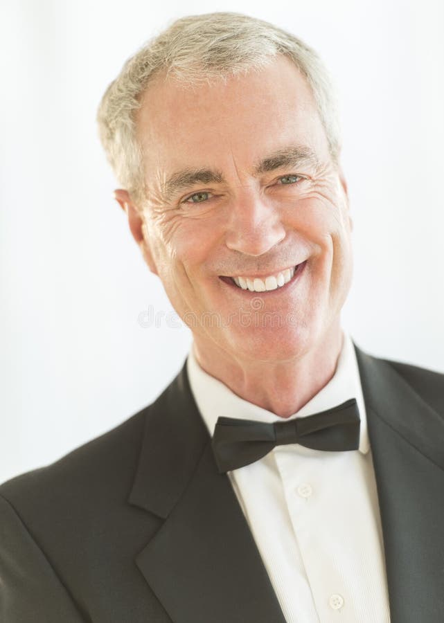 Senior Man in Tuxedo at Home Stock Image - Image of bowtie, male: 34512105