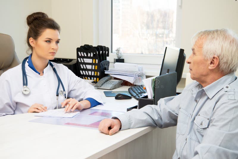 Senior man visiting doctor stock photo. Image of professional - 39121384