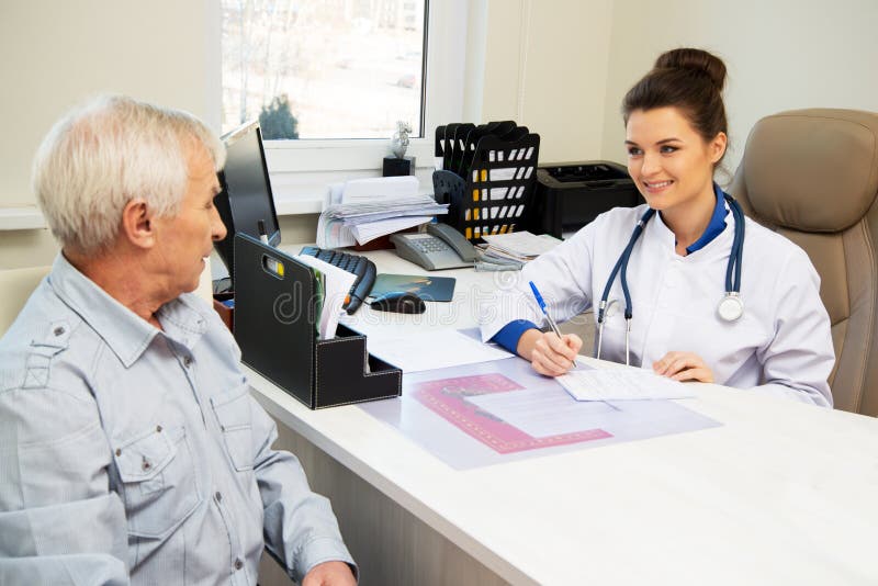 Senior man visiting doctor stock photo. Image of medic - 39121392