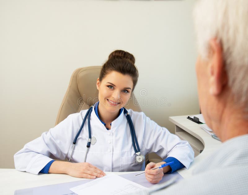 Senior man visiting doctor stock image. Image of professional - 39121407