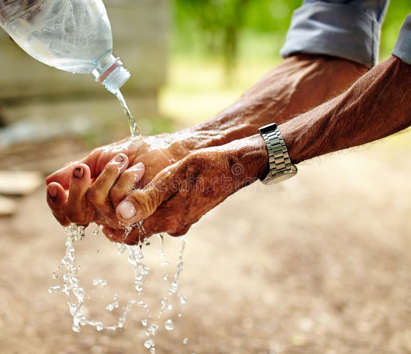 Senior Man Washing His Hands Stock Photo - Image of grandfather, elder ...
