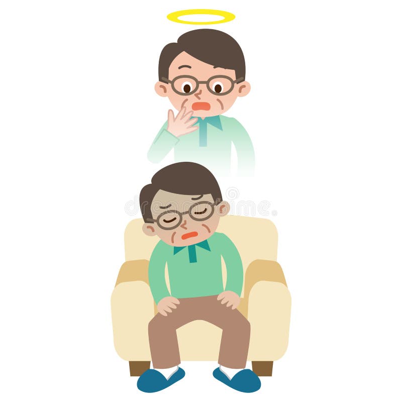Senior Man Who Astral Projection Stock Vector - Illustration of ...